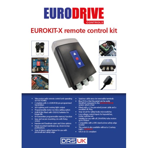 Eurodrive Remote control unit c/w 2 x Fobs for Roller Shutter Electric ...